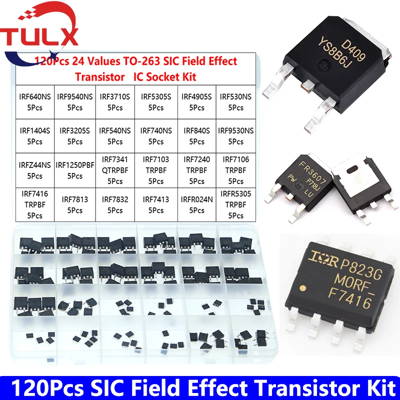 120Pcs-Box-SIC-Field-Effect-Transistor-IC-Socket-Kit-IRF4905S-TRLPBF-TO ...
