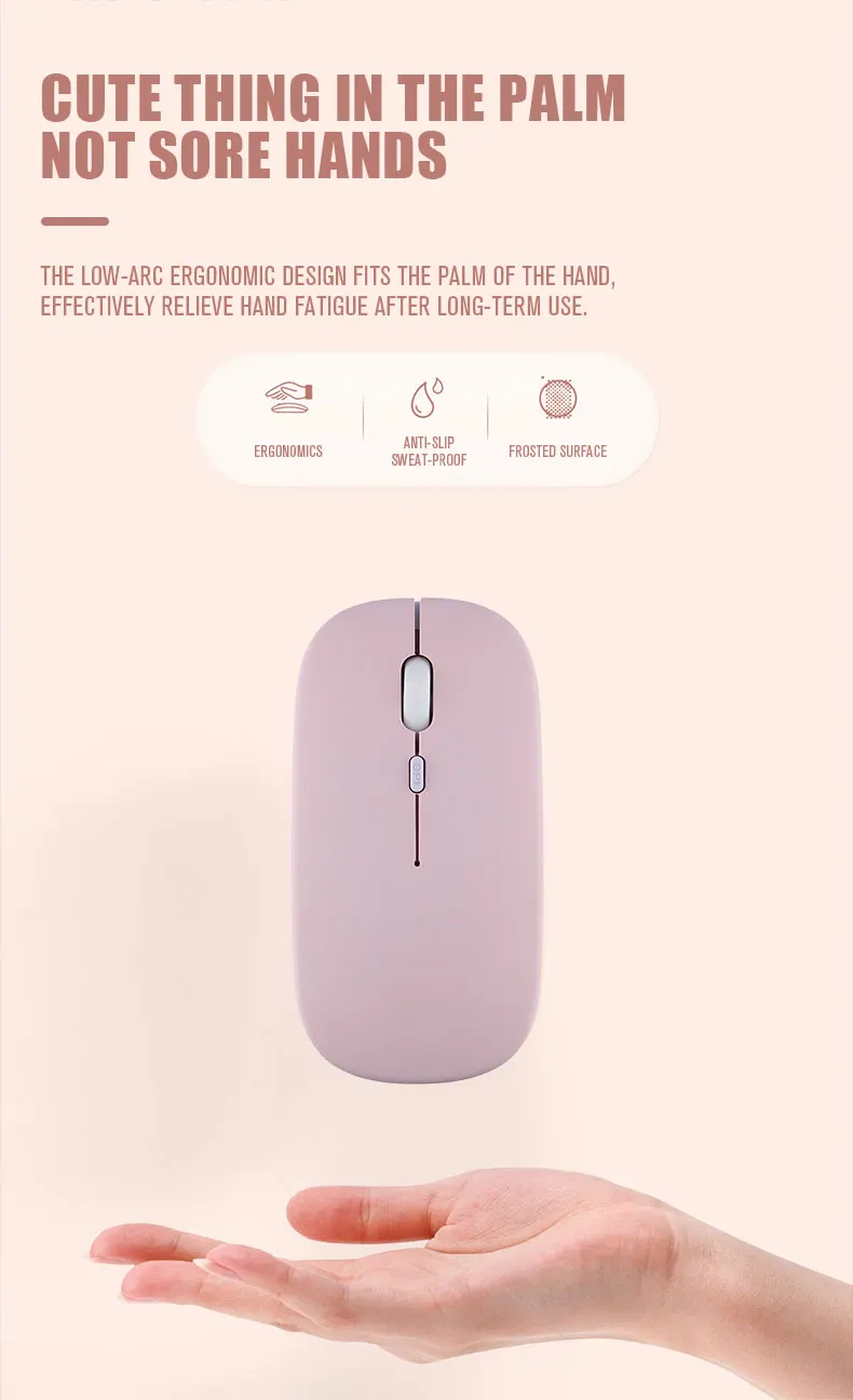 Macaron Rechargeable Wireless Bluetooth Mouse 2.4G USB Mice For Android ...
