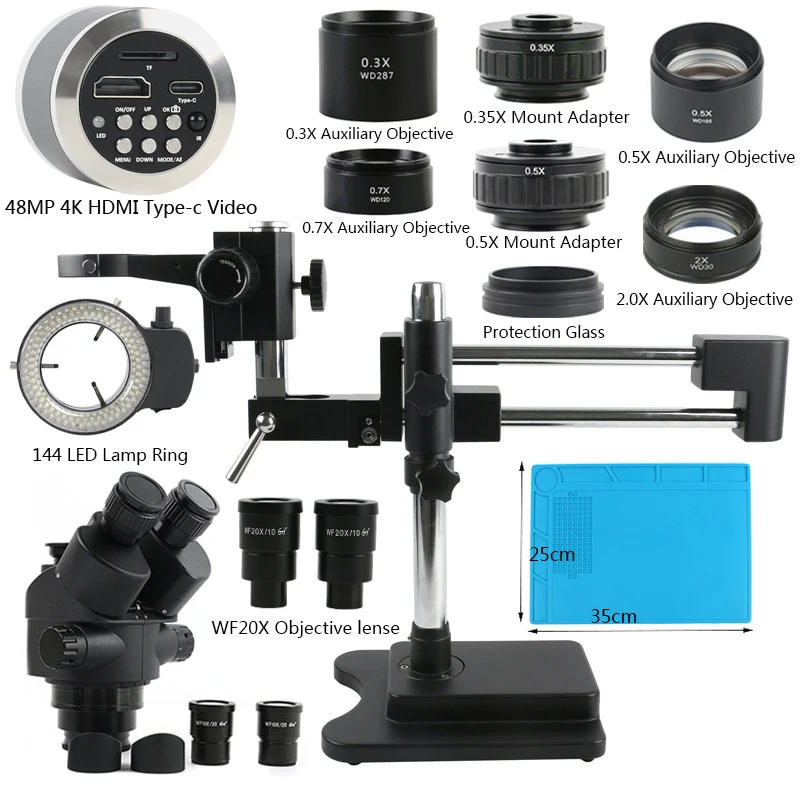 Double-Boom-Arm-Stand-Industrial-Lab-PCB-Soldering-Jewelry-Trinocular ...