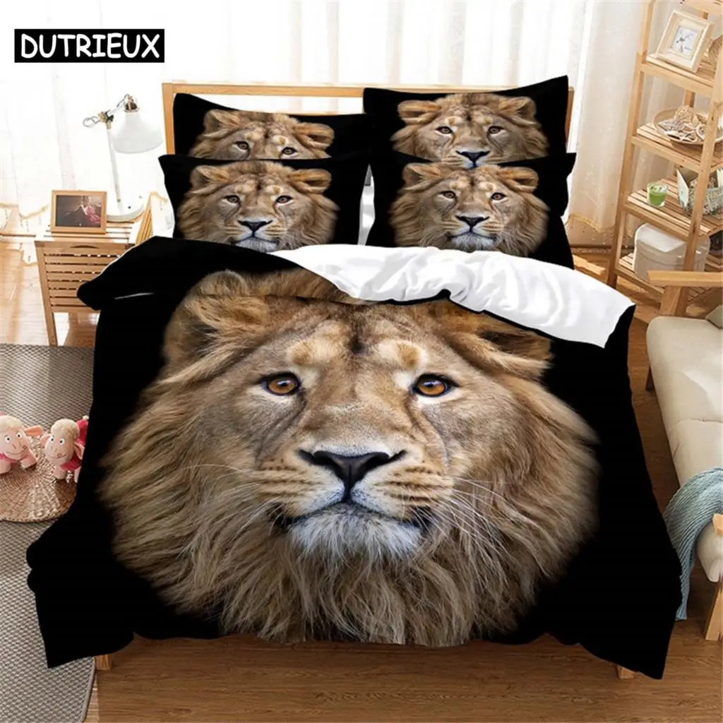 3D-Lion-Bedding-Set-Queen-Bedding-Duvet-Cover-Set-Bedding-Set-Bed-Cover ...