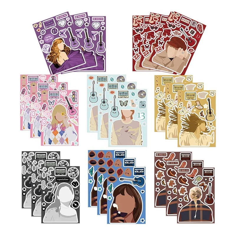 24Pcs-Music-Singer-Stickers-Make-A-Face-8-Design-In-My-Era-Tour-Albums ...