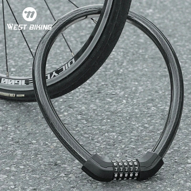 WEST-BIKING-Anti-Theft-Cable-Lock-Durable-Bike-Password-Lock-8MM-Thick ...