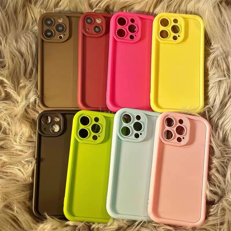 Candy-Color-Silicone-Phone-Case-For-iPhone-11-12-13-14-15Pro-Max-X-XR ...
