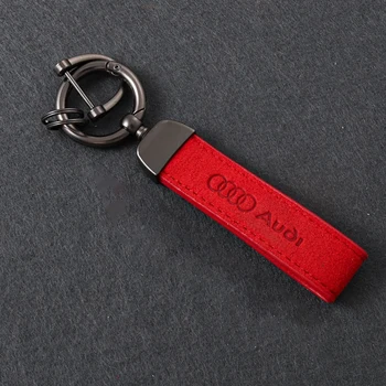 For Audi RS Sline Leather Car Keychain Key Chain Rings Metal Leather A3 ...