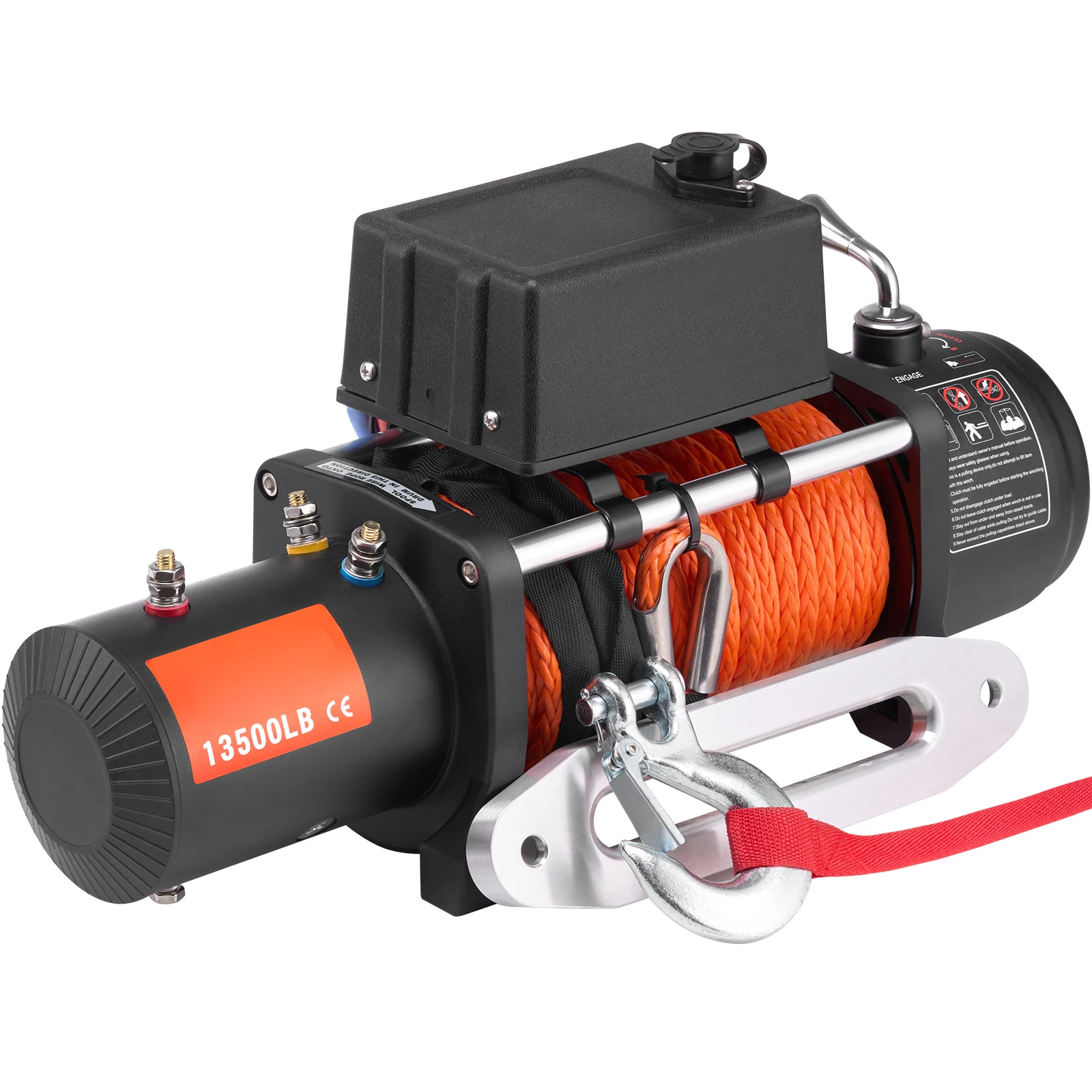 SucceBuy 13500lbs Electric Winch with 80ft Synthetic Rope Wireless ...