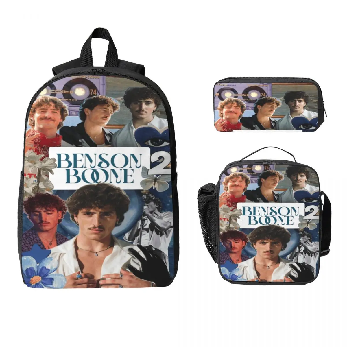 Benson Boone Music Tour Kids Backpack Lunch Box Pencil Boxes for Boys ...