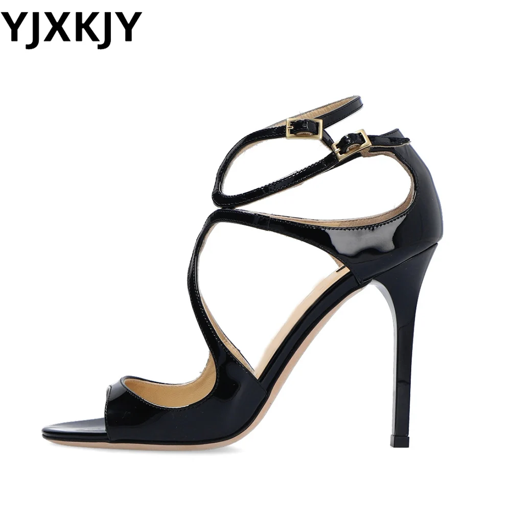 YJXKJY-2024-New-Design-Women-s-Large-Shoe-Metal-Lacquer-Leather-Roman ...