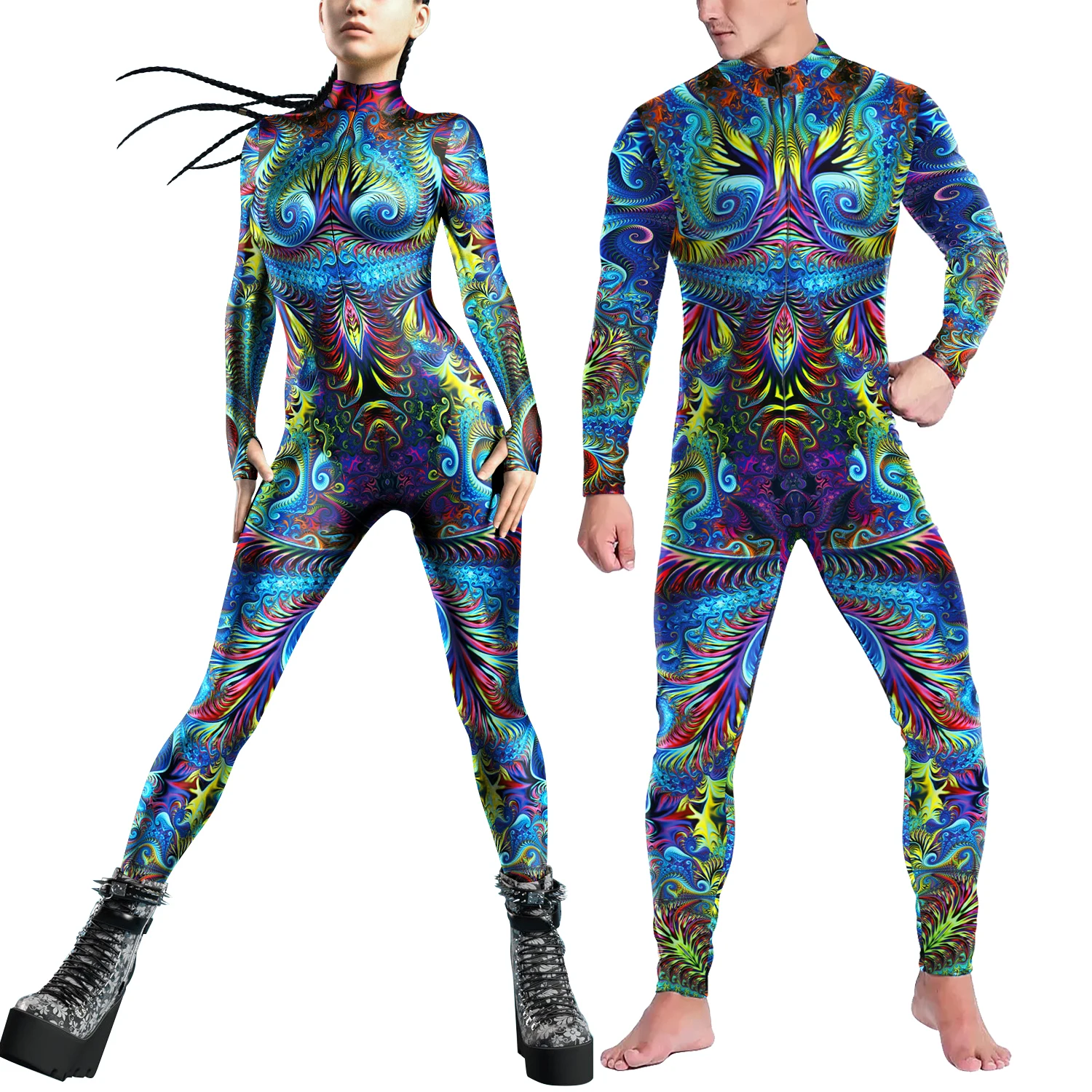 [You're My Secret] Adult Steampunk Jumpsuit Front zipper Catsuit Women ...