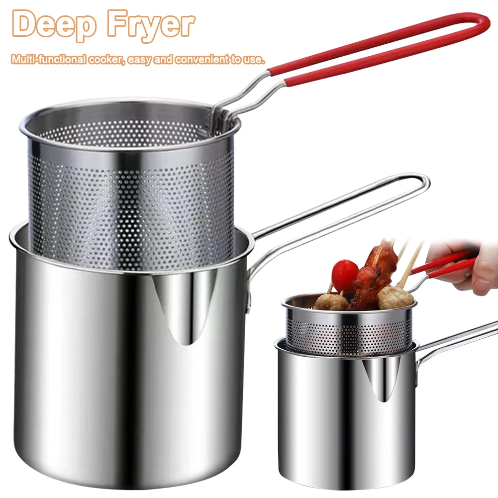 Fry-Pot-with-Strainer-Food-Tongs-Stainless-Steel-Tempura-Small-Deep ...