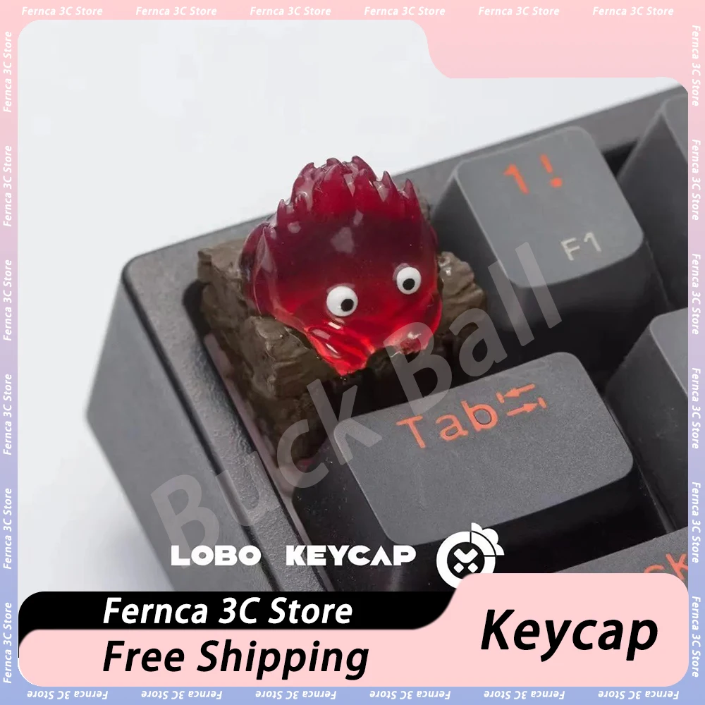 Calcifer-Mechanical-Keyboard-Keycap-Customized-Kawaii-Keycap-Cartoon ...