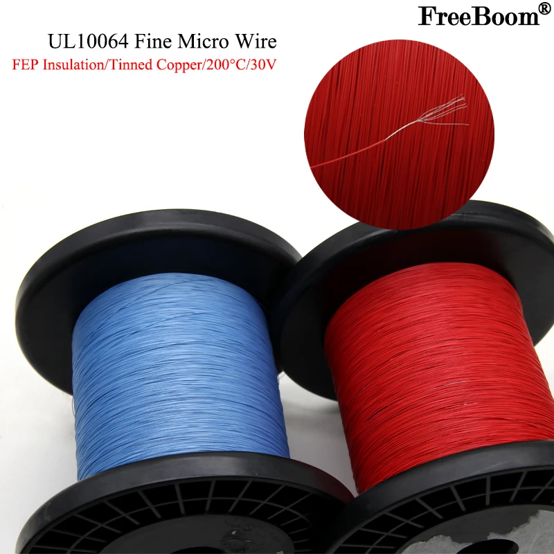 10/100m Ul10064 Fep Wire 40/36/34/32/30/28/26awg Ptfe Plastic Ultra Fine Micro Litz Wires Solder ...