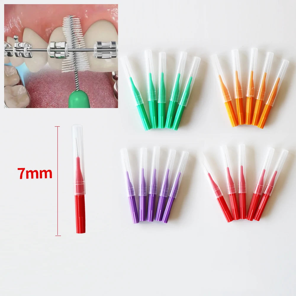 5Pcs-Orthodontics-Dental-Interdental-Brush-Tooth-Flossing-Head-Oral ...