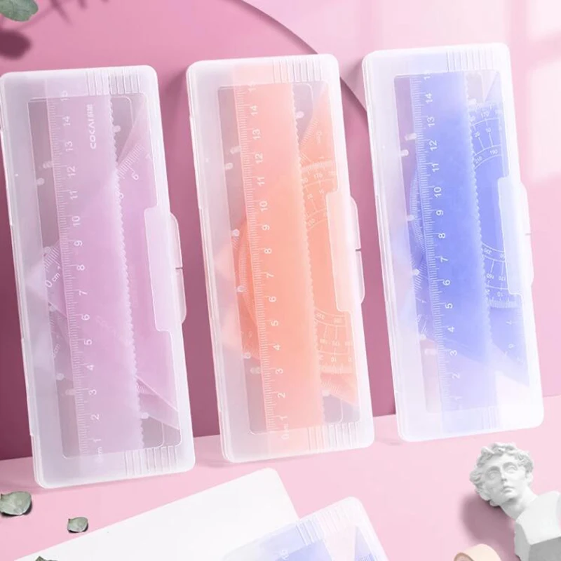 4pcs-box-Jelly-Color-Rulers-Triangle-Protractor-Straight-Ruler-Math ...