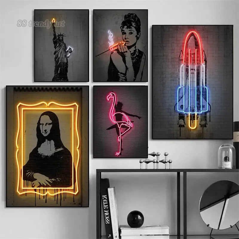 Neon Painting On Canvas