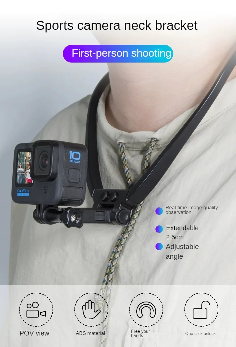 Neck-Hold-Mount-for-Phone-GoPro-Hero-12-10-9-Insta360-X3-DJI-Osmo ...