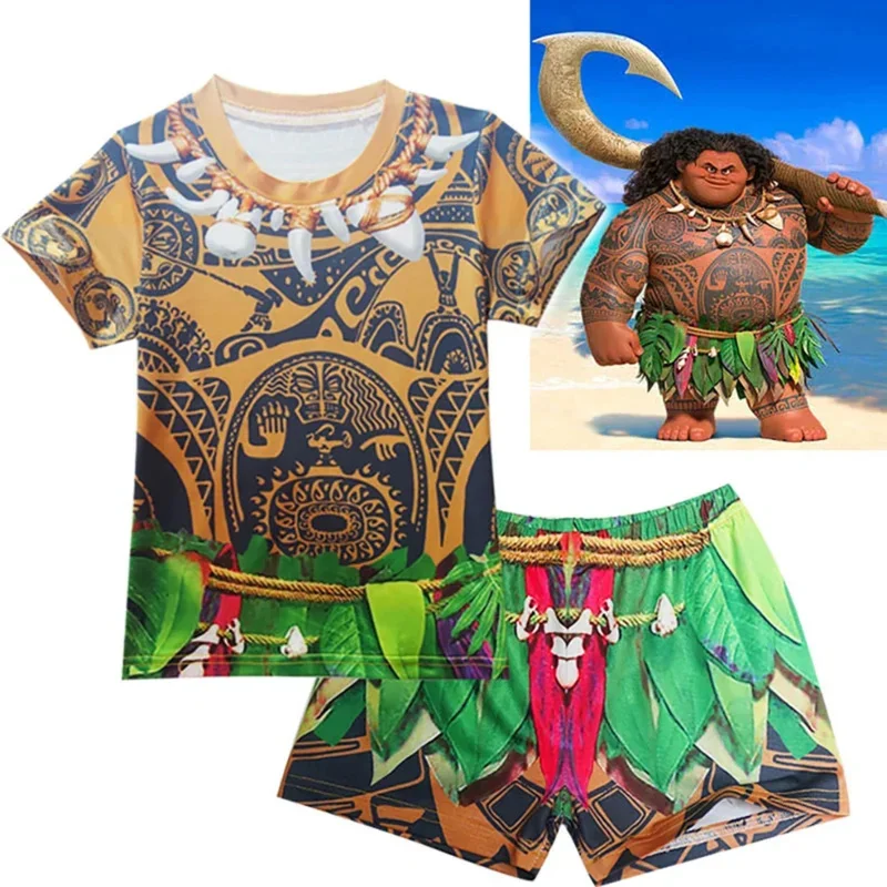 Child-Ocean-Boy-Kids-Swimming-Suit-Short-Sleeve-Moana-Cosplay-Maui ...