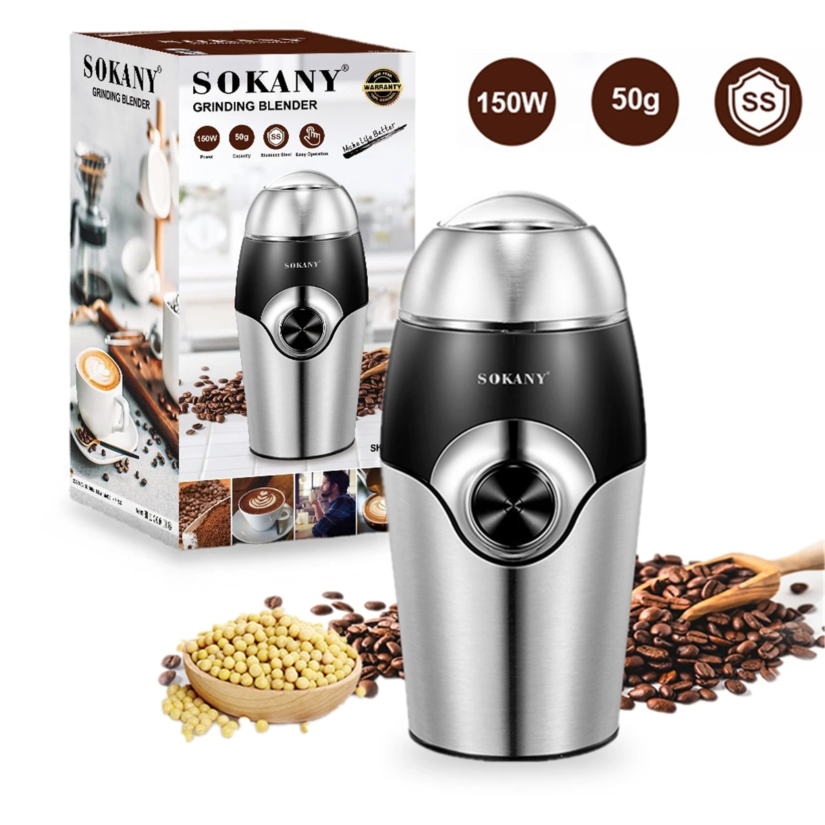 Mini-Electric-Coffee-Grinder-One-Touch-Cafe-Grass-Nuts-Herbs-Grains ...