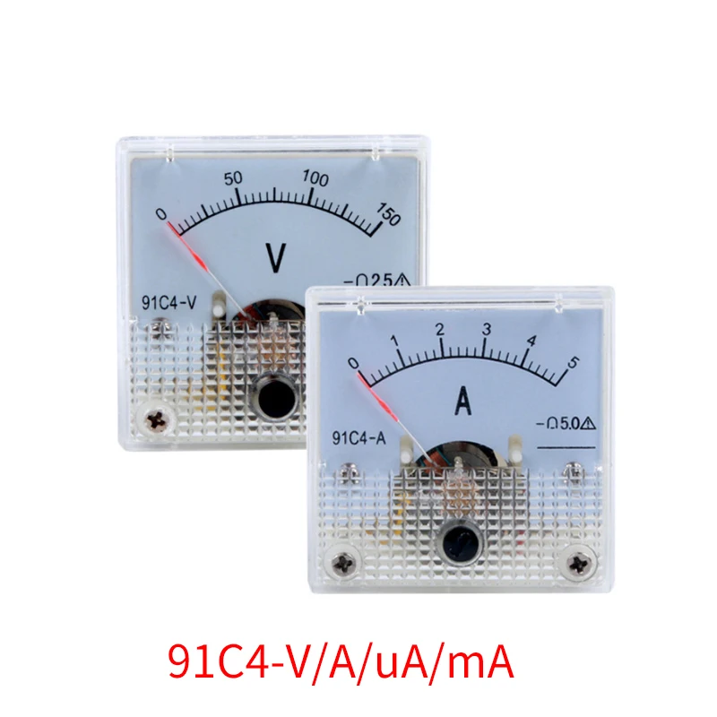91C4-V/A/mA/uA Ammeter 2.5 Accuracy DC Analog Panel 45*45mm 1A 3A 5A ...