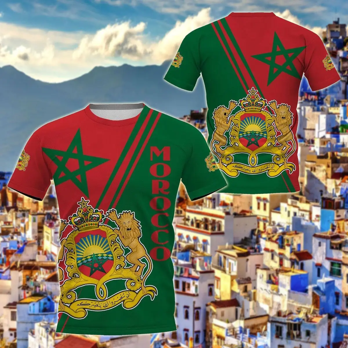 Tshirts-Morocco-National-Emblem-Flag-3D-Print-Summer-Tees-Streetwear-O ...