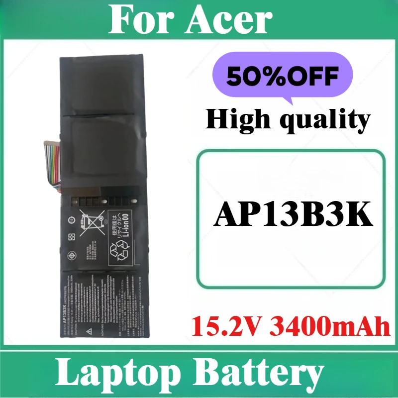 New AP13B3K 15.2V 3400mAh Laptop Battery For Acer Aspire V5-472P V5 ...