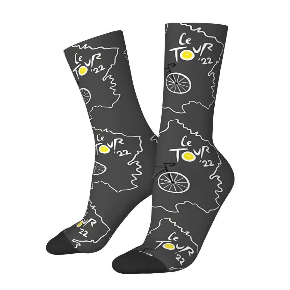 Funny Crazy Sock for Men Tour De France 2022 Hip Hop Harajuku Bicycle ...