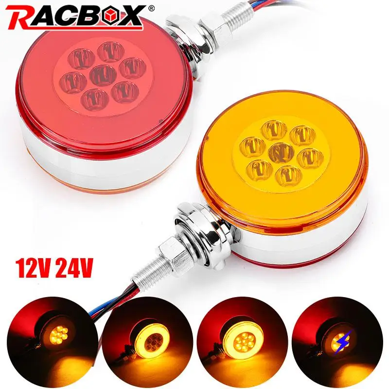 3-4-Double-Face-Truck-LED-Side-Light-Red-Yellow-Turn-Signal-Light-Flash ...