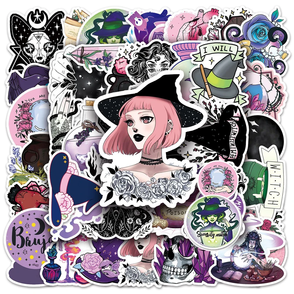 10/30/50PCS Horror Witch Apothecary Magic Crystal Stickers DIY Laptop ...