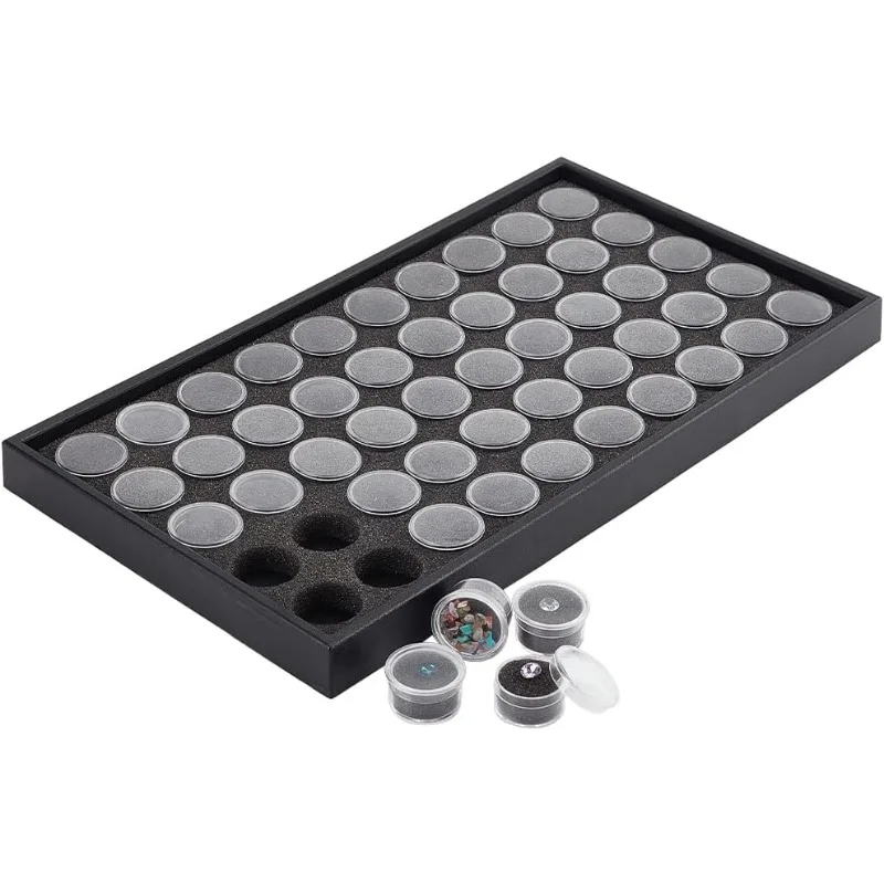 50 Gem Display Case Diamond Gemstone Storage Box Small Round Plastic ...