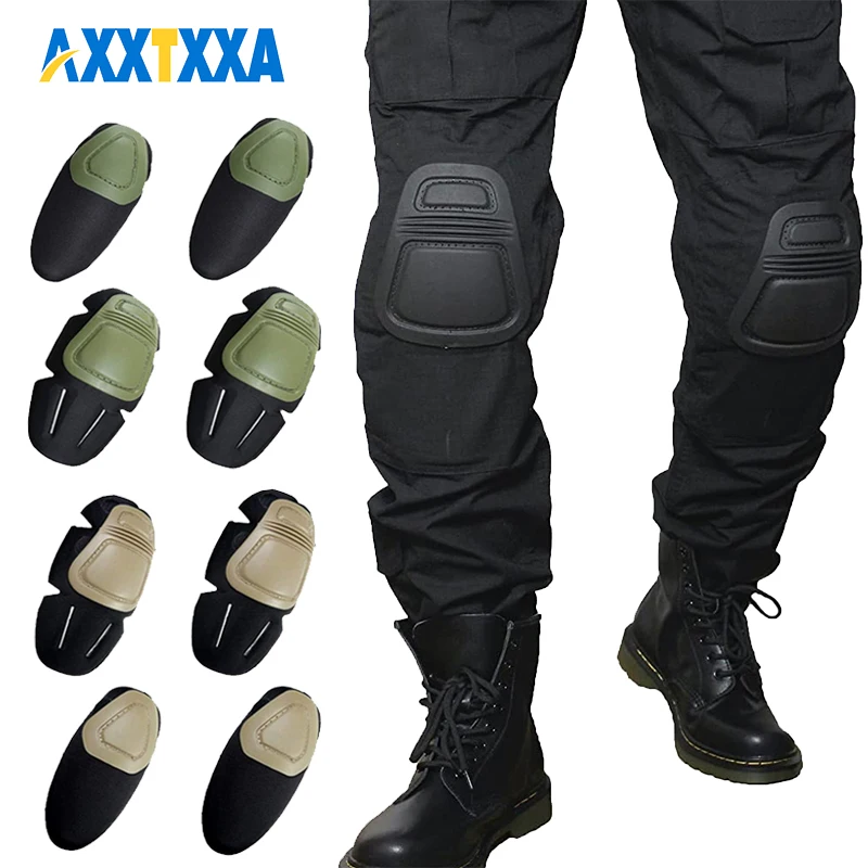 4Pcs-Military-Tactical-Knee-Pad-Elbow-Pad-Set-Airsoft-Knee-Elbow ...