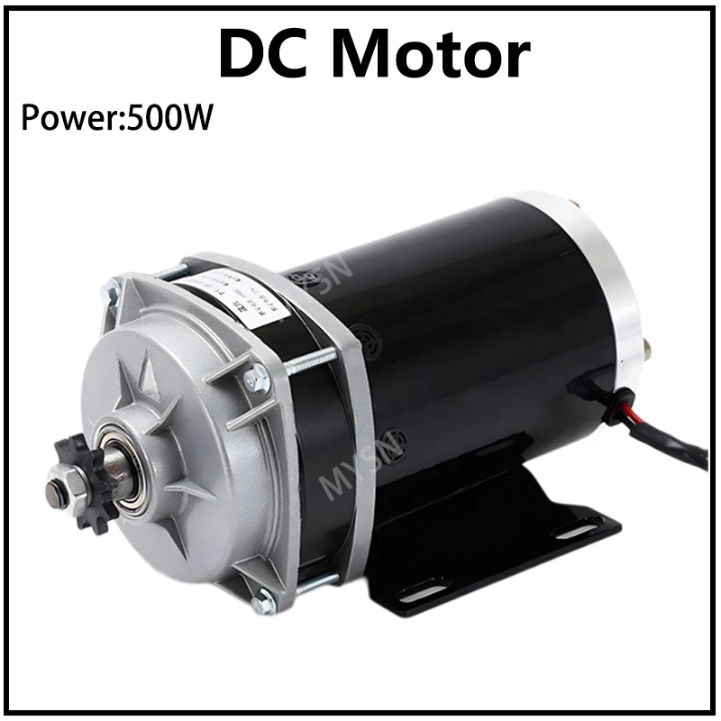 500W-DC-Motor-With-Belt-Pulley-And-Base-Battery-Driving-Motor-In ...
