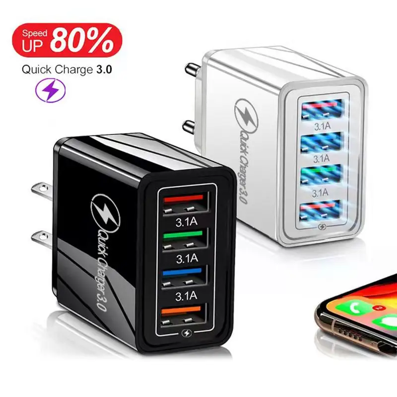 100W-USB-Charger-Head-4-Port-Charging-Adapter-USB-Wall-Charger ...