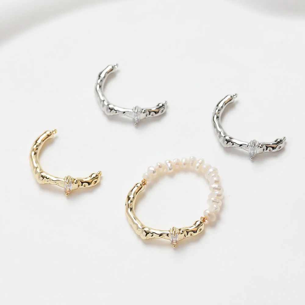 4PCS 14k Gold Plated Ring Parts for Jewelry Findings Components DIY ...