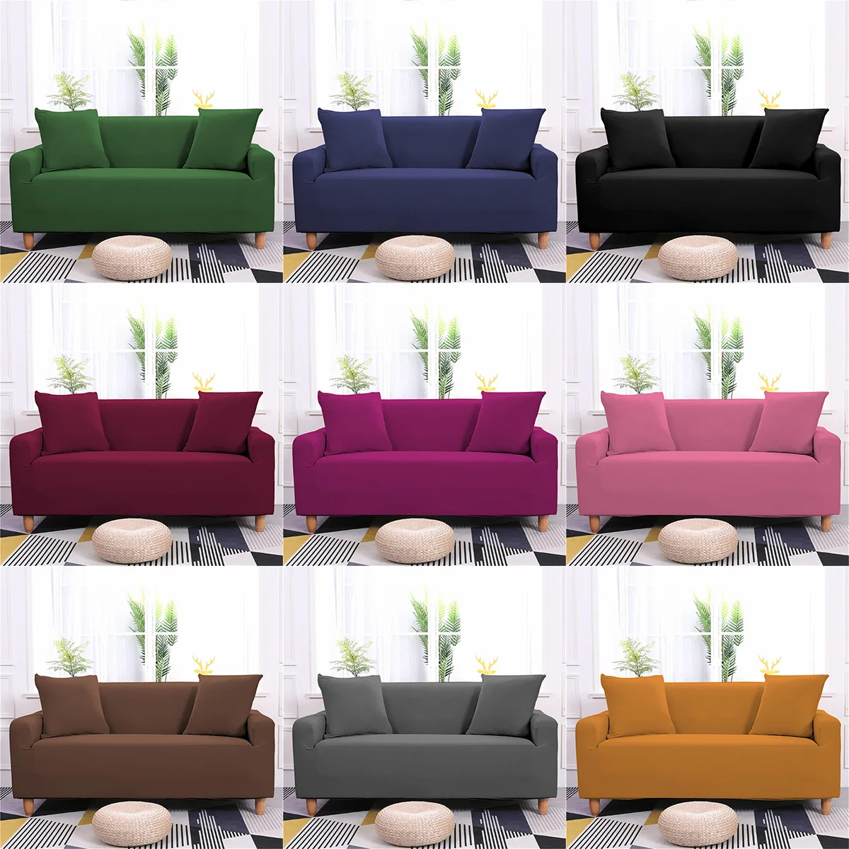 Living-Room-Sofa-Cover-Thick-Stretch-Solid-Color-Sofa-Cover-Sofa ...