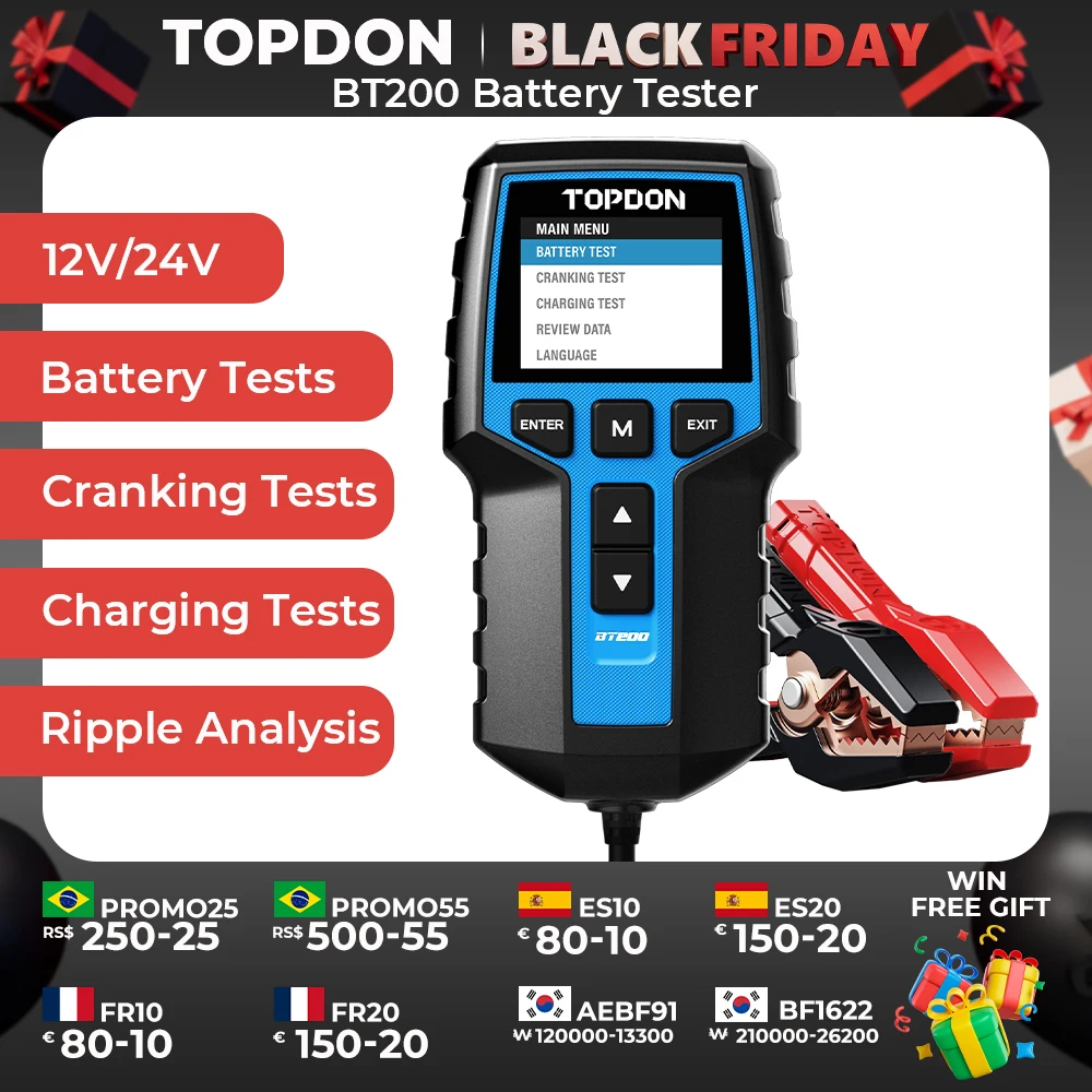 TOPDON-BT200-Portable-Battery-Tester-Charging-Cranking-Test-Tools-for ...