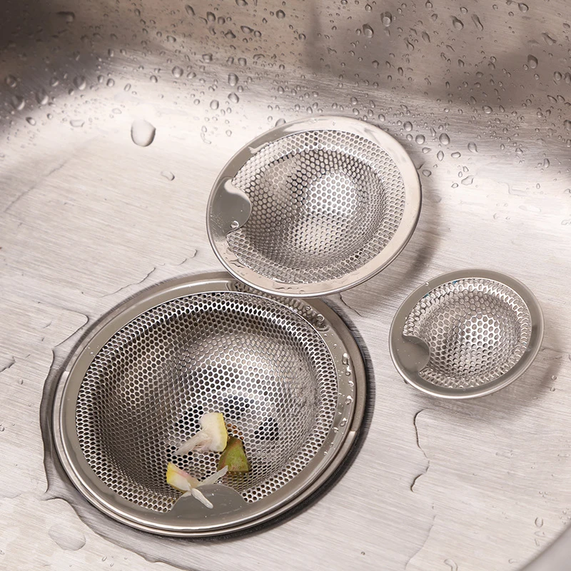 3-Size-Home-Kitchen-Sink-Filter-Stainless-Steel-Mesh-Sink-Strainer ...