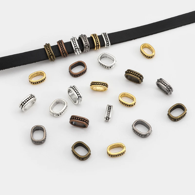 20pcs/lot Oval Slider Spacers Beads Ellipse Leather Cord Supplies for ...