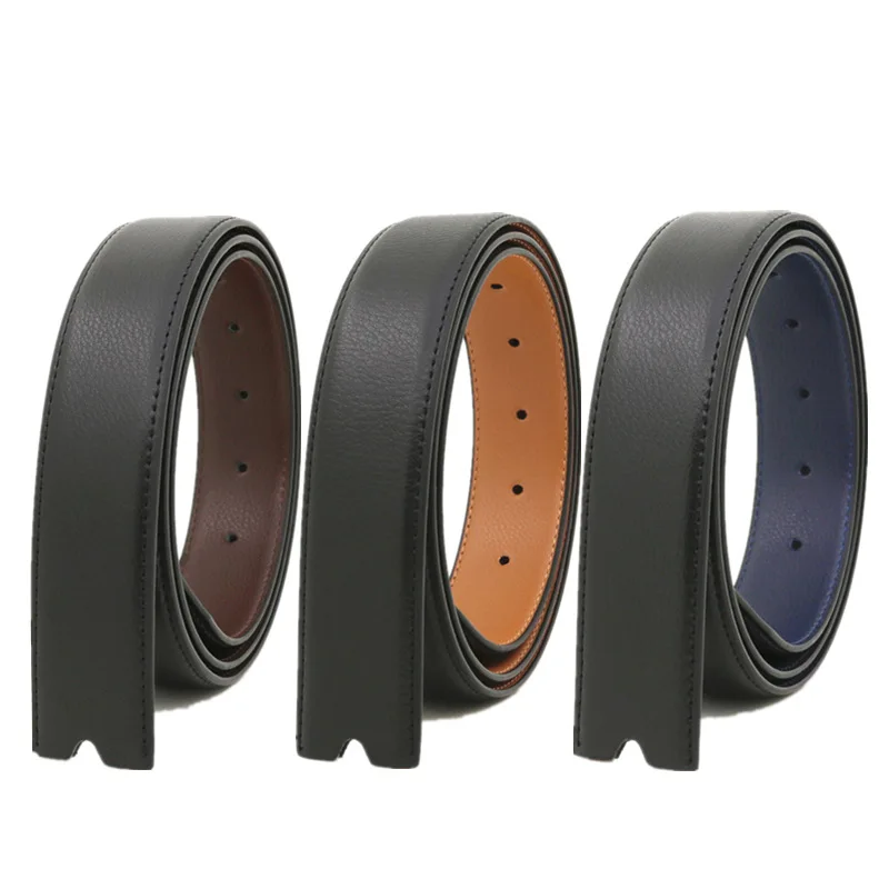 New-Double-Sided-Perforated-Leather-Belt-Body-5-Color-Leather-Belts-for ...