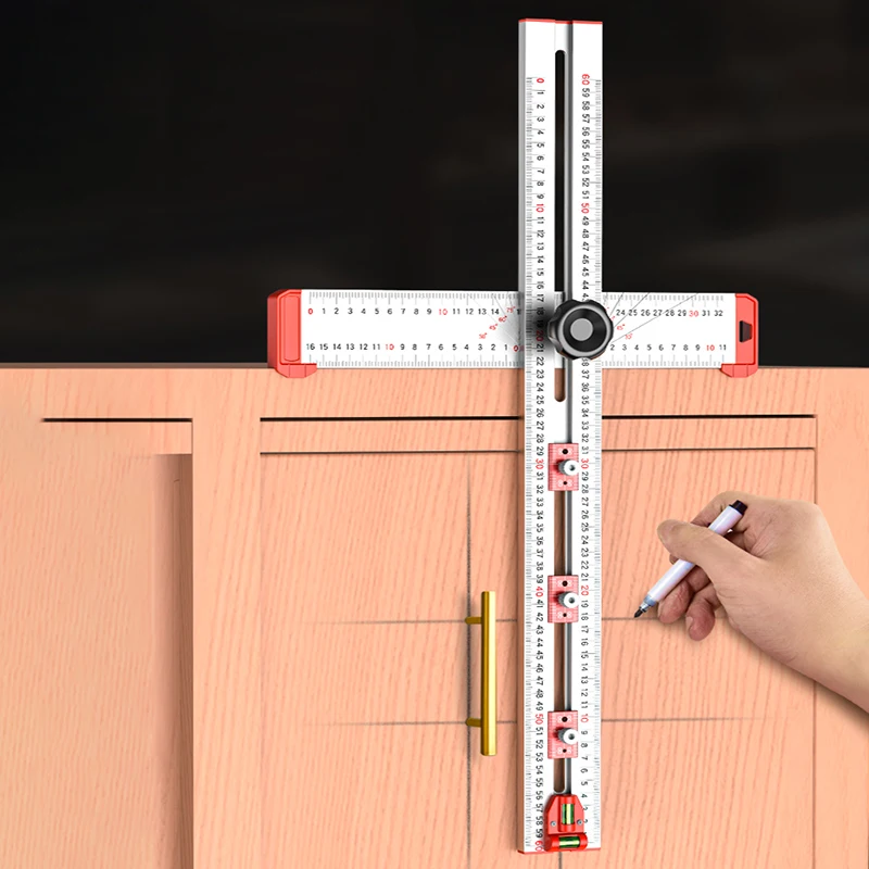 Woodworking-2-in-1-Punching-Positioning-Ruler-T-Shaped-Ruler ...