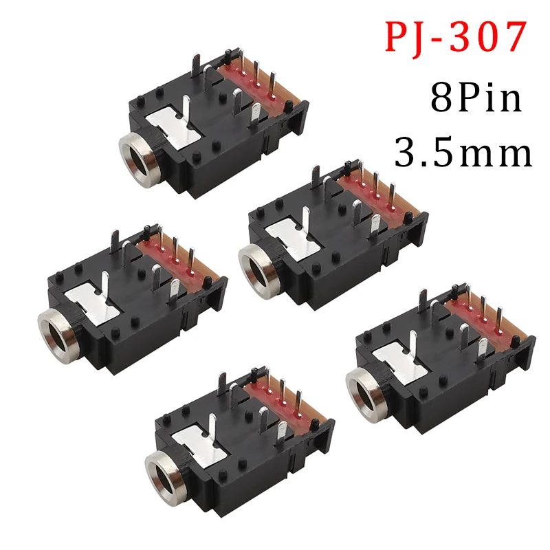 PJ-307-3-5mm-Female-Stereo-Audio-Jack-Socket-Connector-8-Pin-3-5mm-Dual ...