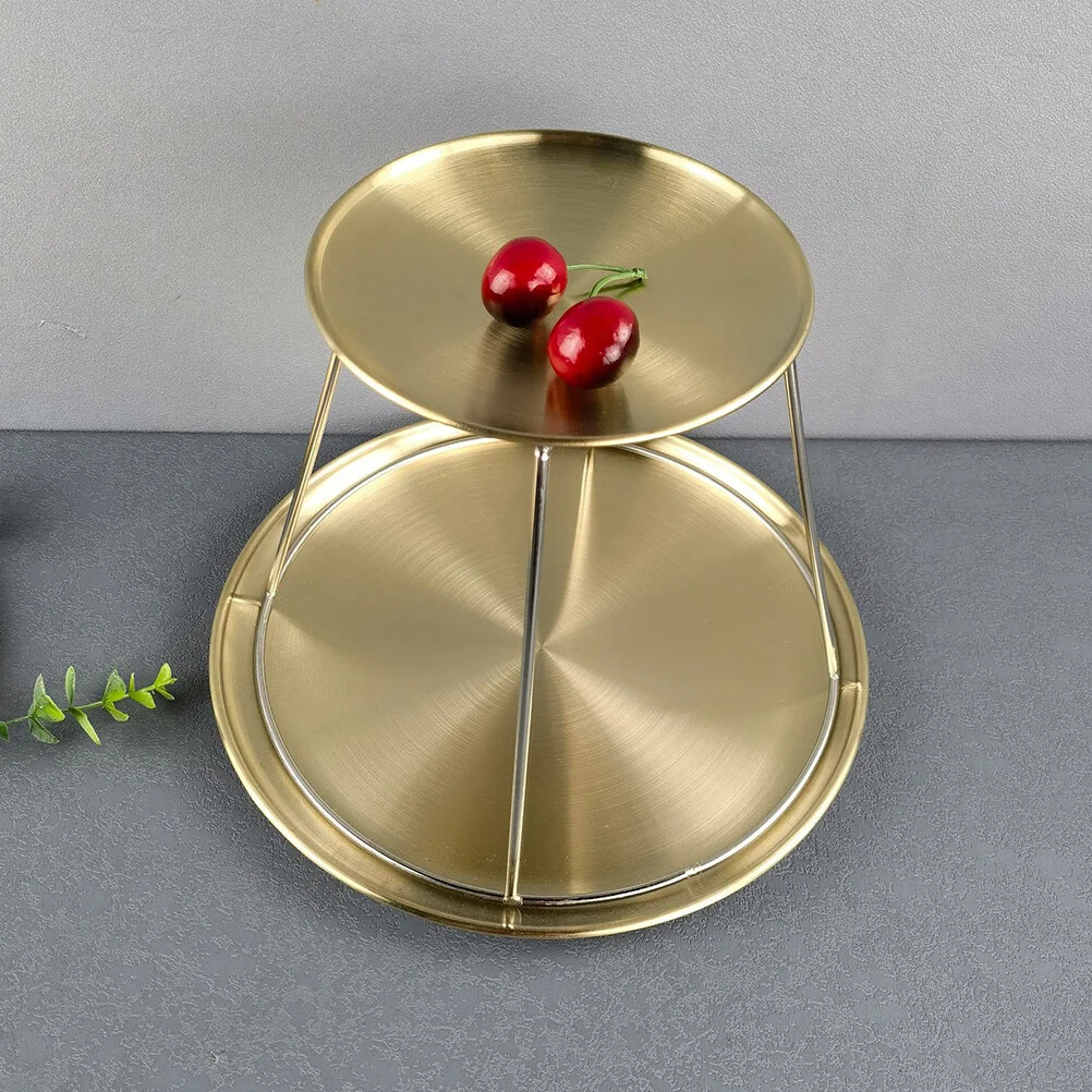 Double-Rack-Serving-Tray-Holder-Circle-Restaurant-Food-Tray-Household ...