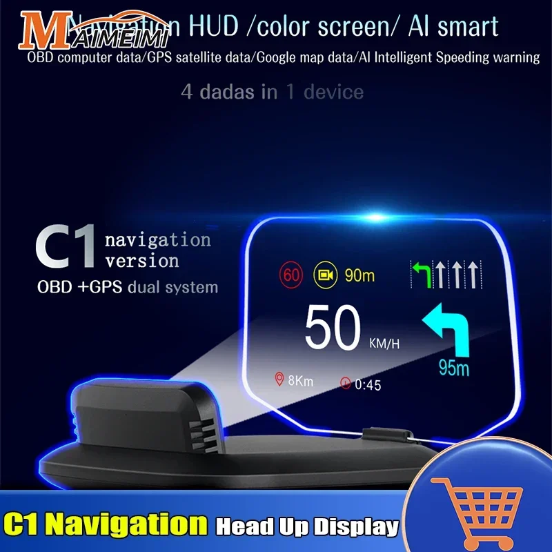 C1-Navigation-Projection-For-HUD-OBD2-GPS-Bluetooth-compatible-Auto ...