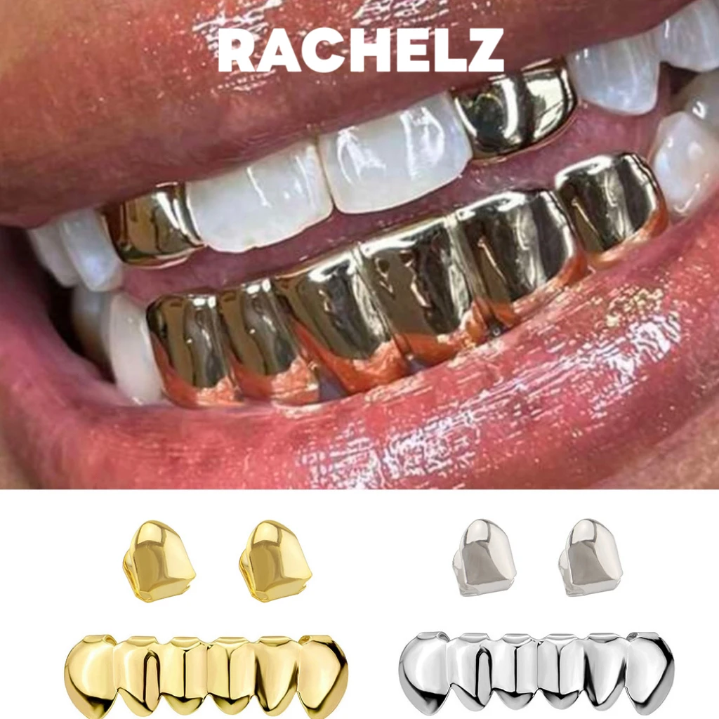 RACHELZ Top Bottom 2/6 DIY Glossy Teeth Caps For Women Men Hip Hop ...