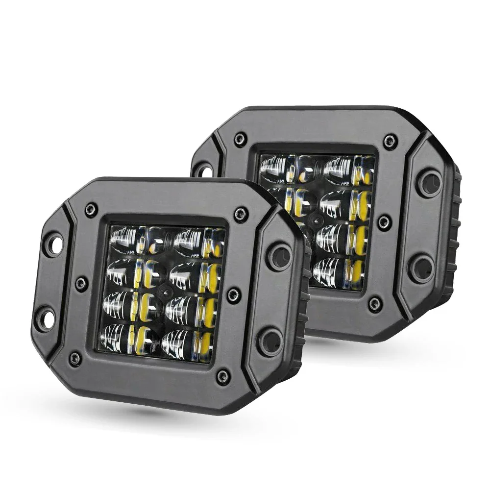 2X 5" Flush Mount Work Off Road 12V 24V 40W Spot Beam LED Pods Light ...