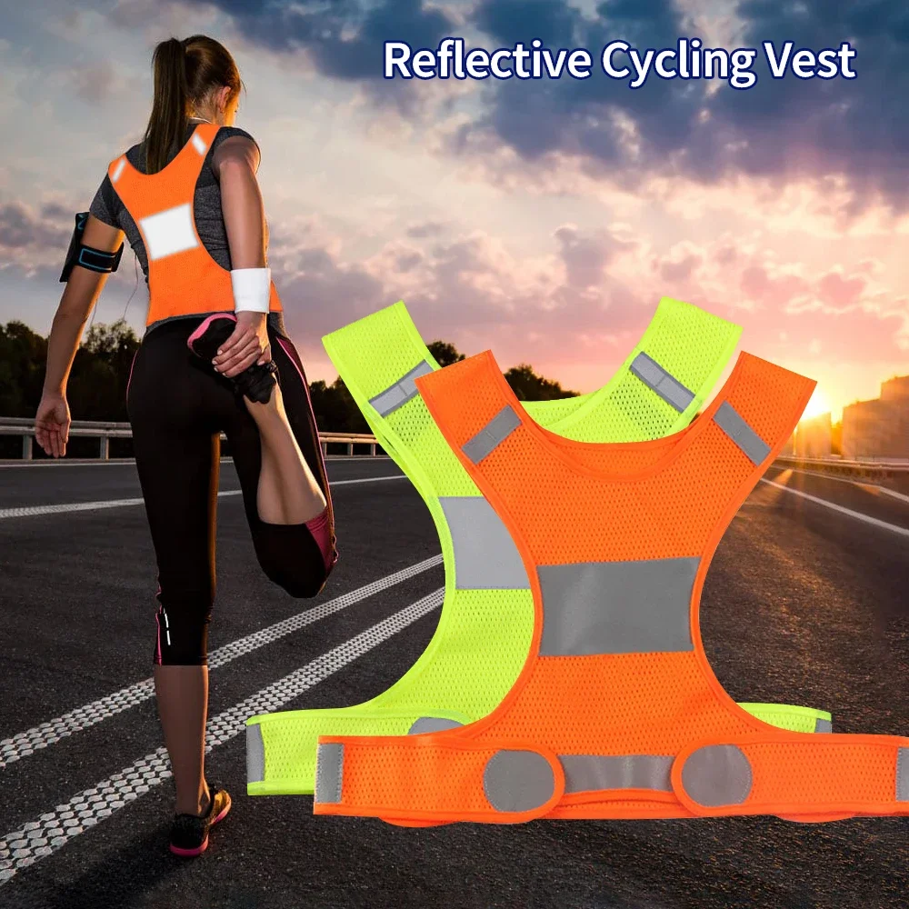 Reflective-Cycling-Vest-Adjustable-Waist-Arrow-Pattern-Bike-Bicycle ...