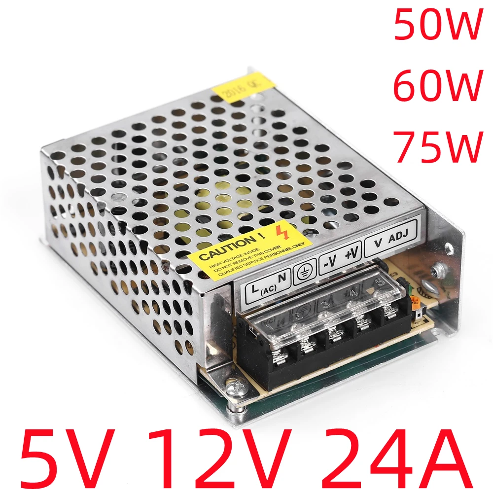 50w 60w 75v 5v 12v 24v Power Ac-dc 100-240v To 5v 12v 24v 2a 3a 5a 10a ...