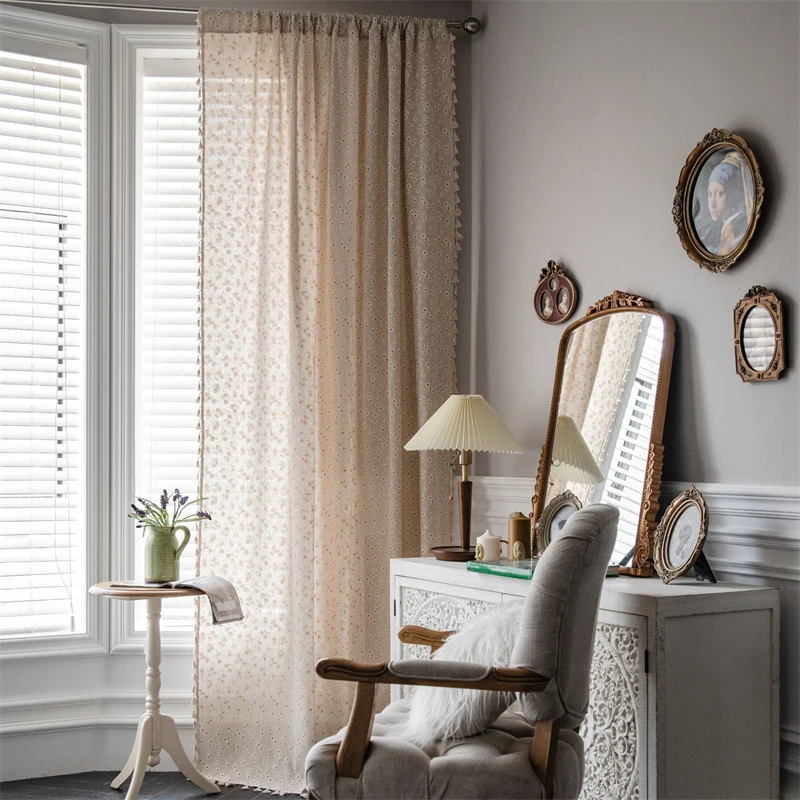Cortinas Estilo Campestre Para Sala De Estar Pequeñas Cortinas Para