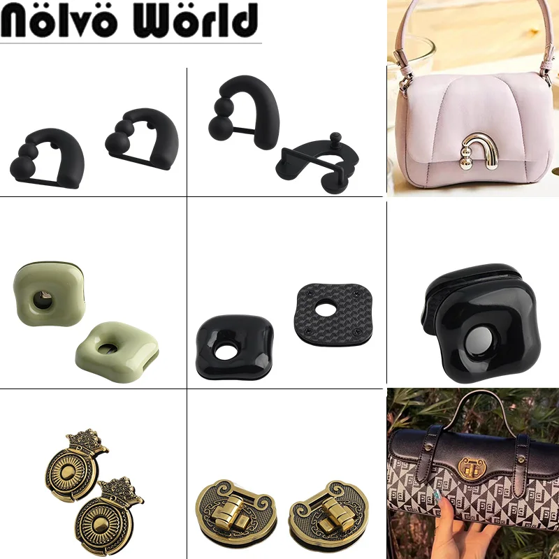 Bronze-Black-Retro-Metal-Press-Locks-For-Leather-Bags-Handbag-Shoulder ...