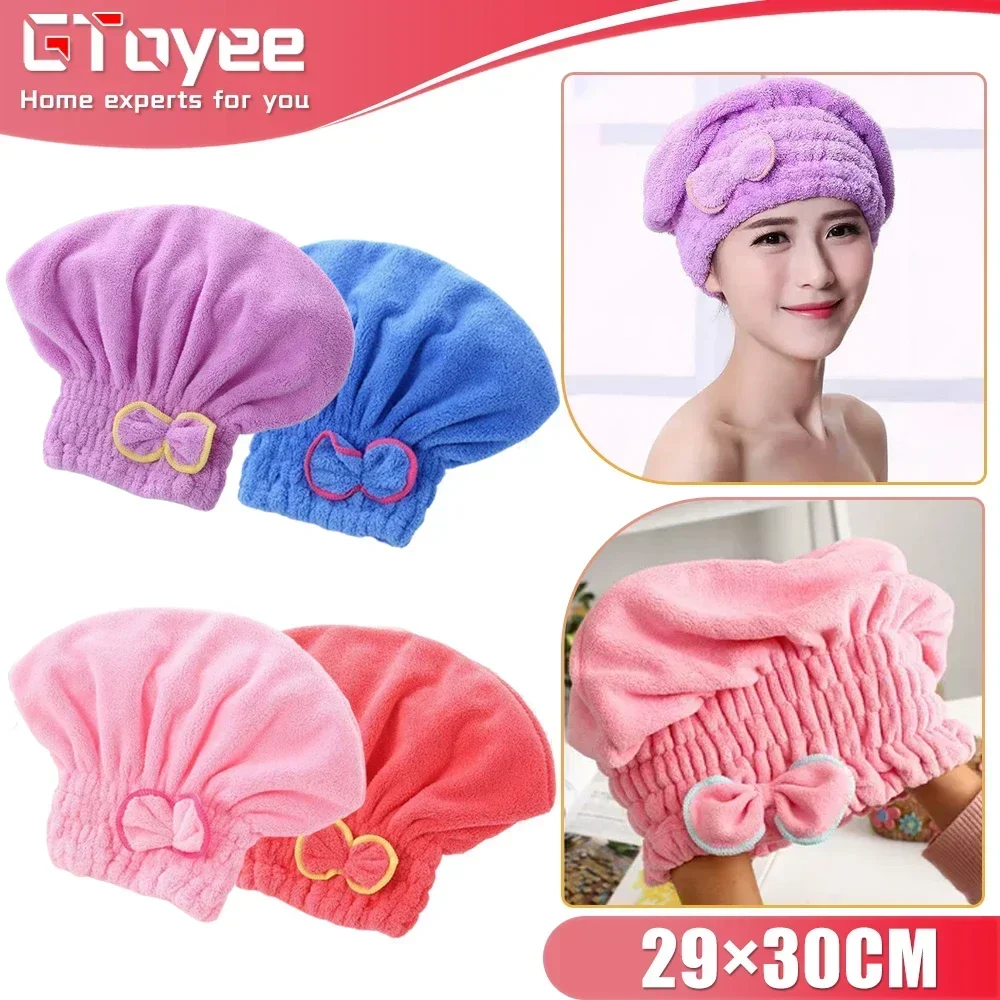 Microfiber-Quick-Hair-Drying-Towel-for-Women-Spa-Bathcap-Bowknot-Wrap ...
