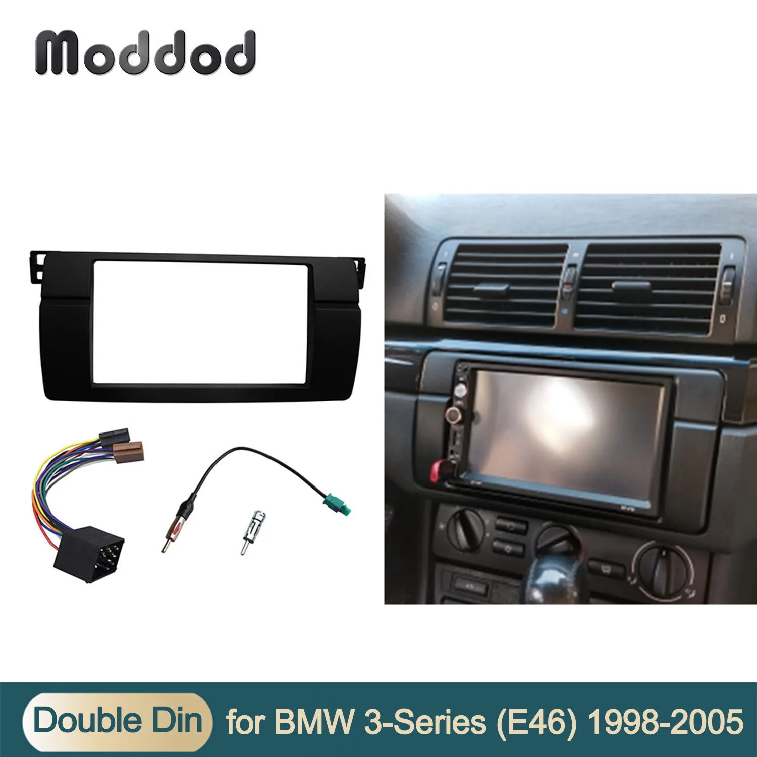 Double-Din-Fascias-For-BMW-3-Series-E46-1998-2005-Car-Radio-DVD-Frame ...
