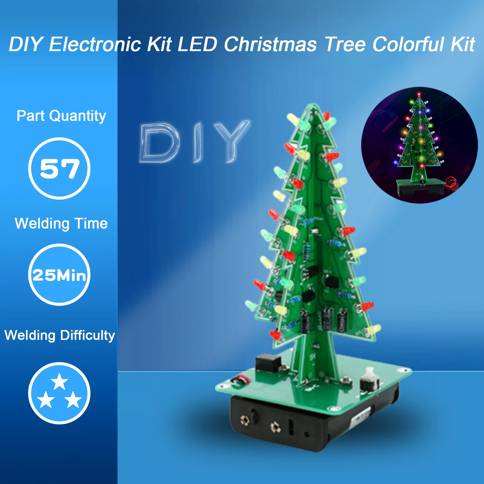 DIY-Electronics-Kit-3D-Christmas-Tree-Soldering-Practice-Electronic ...